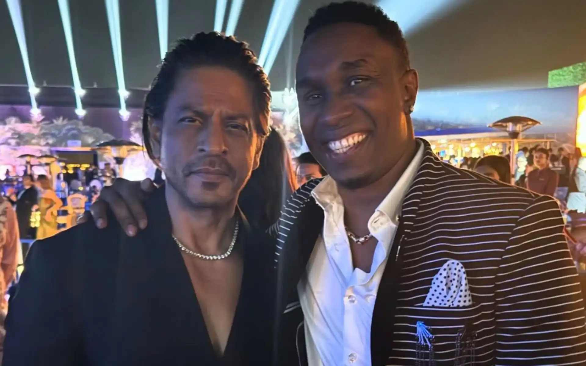 Dwayne Bravo, CPL's Knight Rider, Reunites With SRK At Anant Ambani’s ...