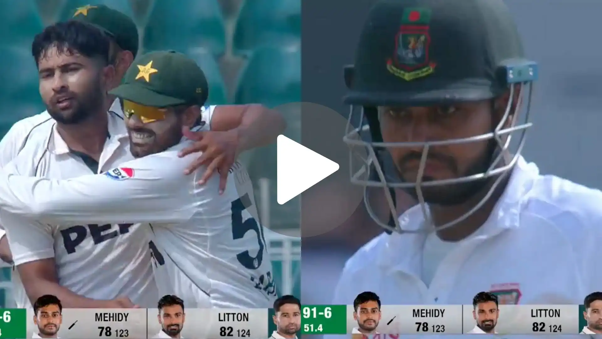 [Watch] Babar Azam Hugs Khurram Shahzad As He Dismisses Mehidy Hasan To ...