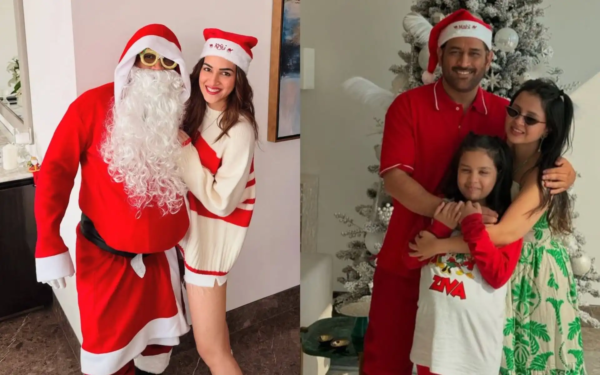 MS Dhoni Becomes Santa Claus; Celebrates Christmas With Kriti Sanon And ...