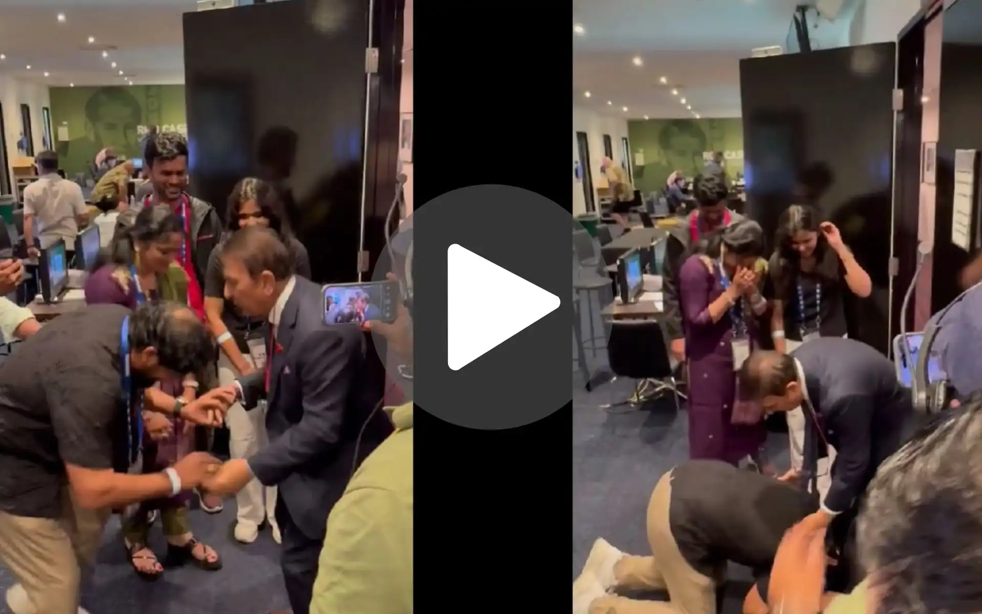 Nitish Reddy's Father Touches Sunil Gavaskar’s Feet After His Son's ...