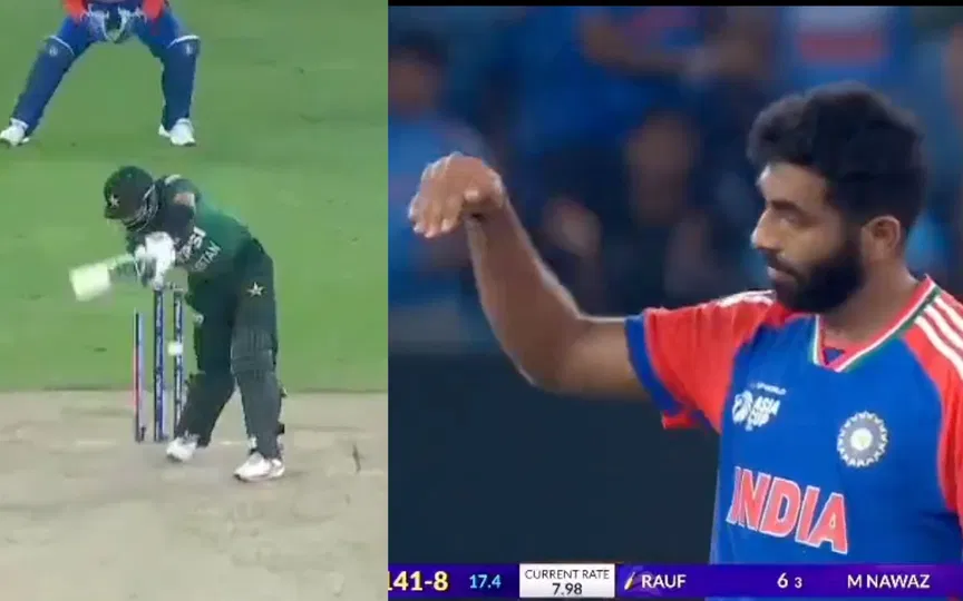 Bumrah hits back at Haris Rauf; celebrates his wicket with 'PAK plane ...