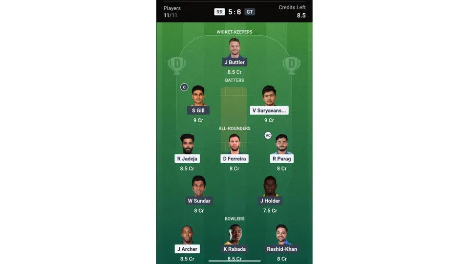 RR Vs GT Dream11 Prediction Today Match 52, IPL 2026 Fantasy Cricket ...