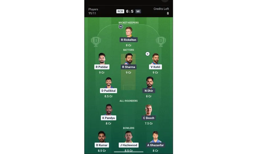 RCB Vs MI Dream11 Prediction Today Match 54, IPL 2026 Fantasy Cricket ...